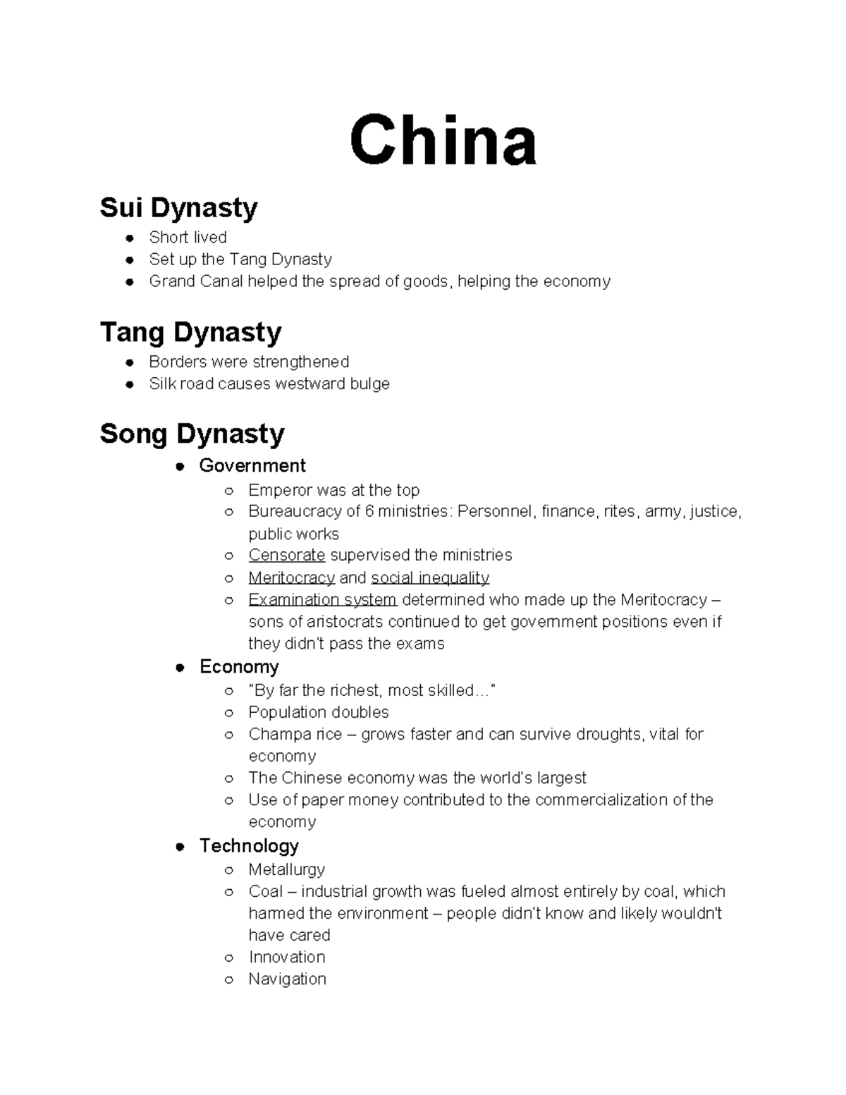 Chapter 2 (1200-1450) - eee - China Sui Dynasty Short lived Set up the ...