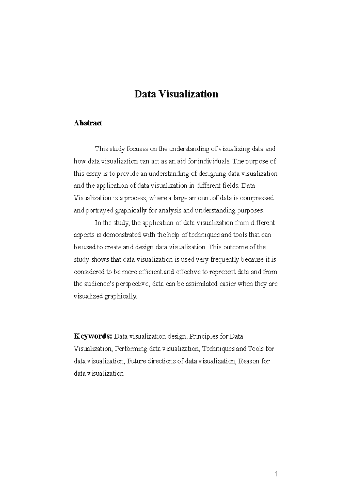 A Data Visualization- Project Work - Data Visualization Abstract This ...