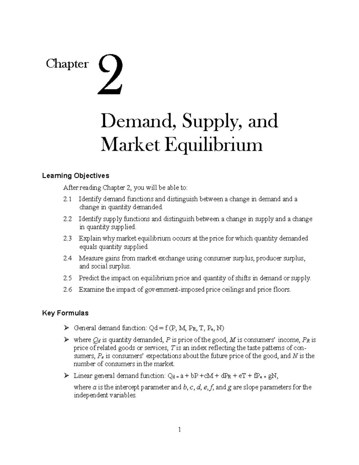 Chapter 2 - Demand, Supply AND Market Equilibrium - ( Students Workbook ...