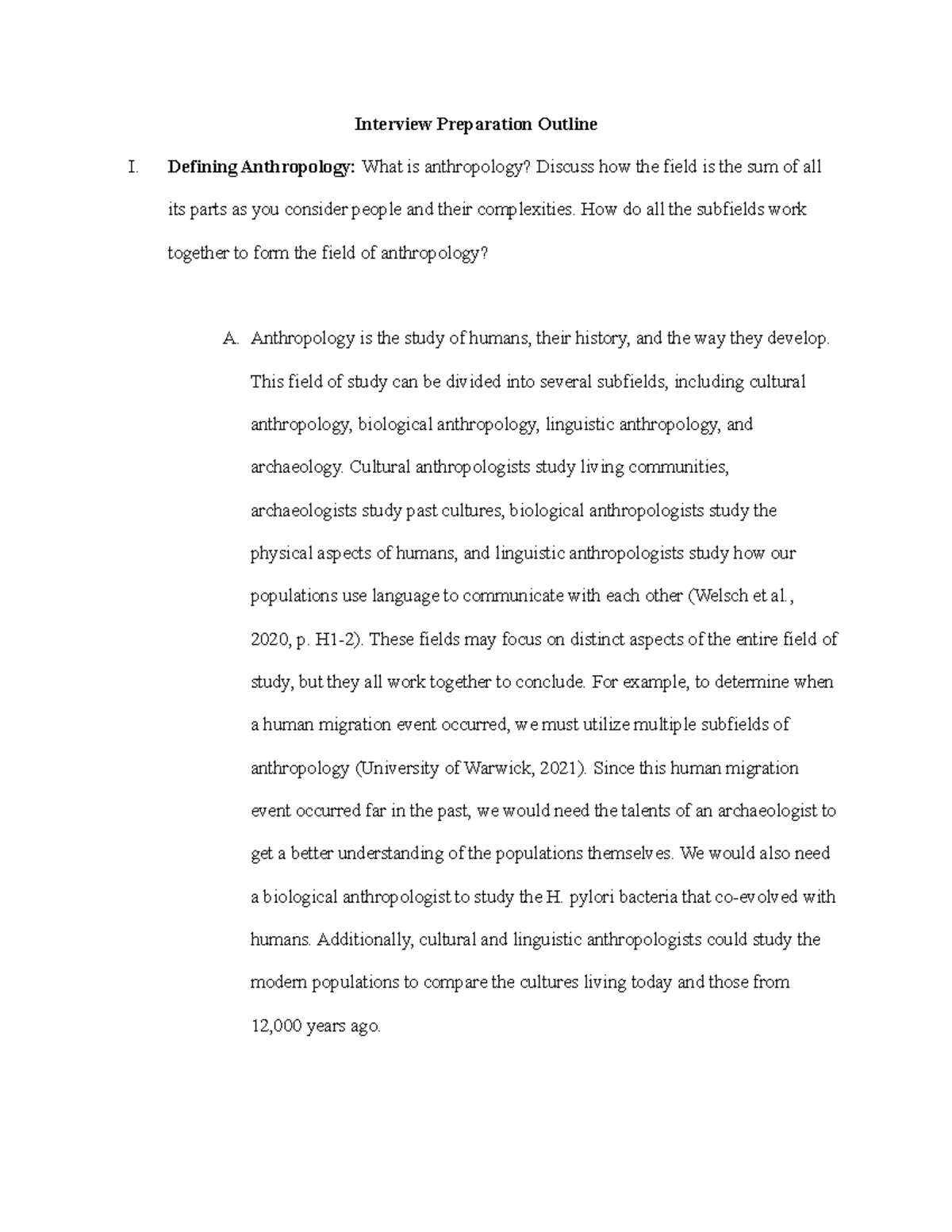 2-2 Final Project Part A Milestone One Interview Preparation Outline ...