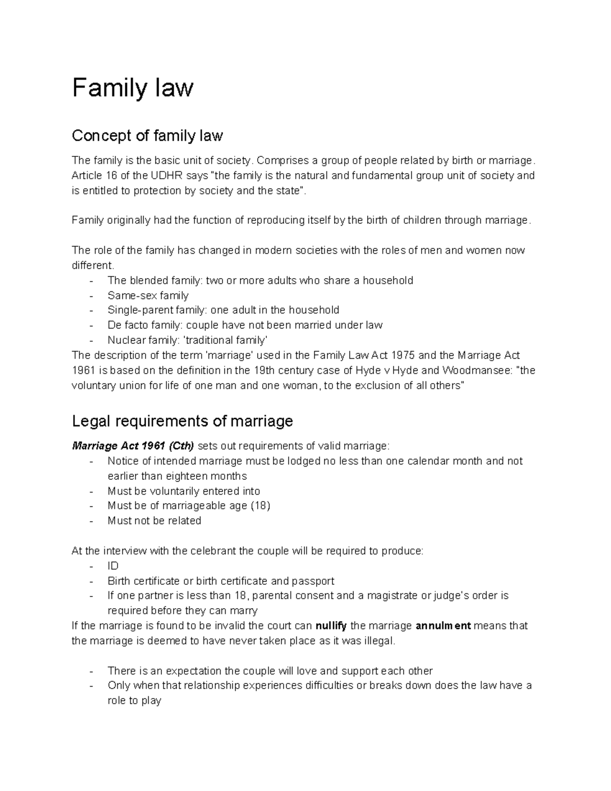 HSC Legal Family Law-3 - Family law Concept of family law The family is ...