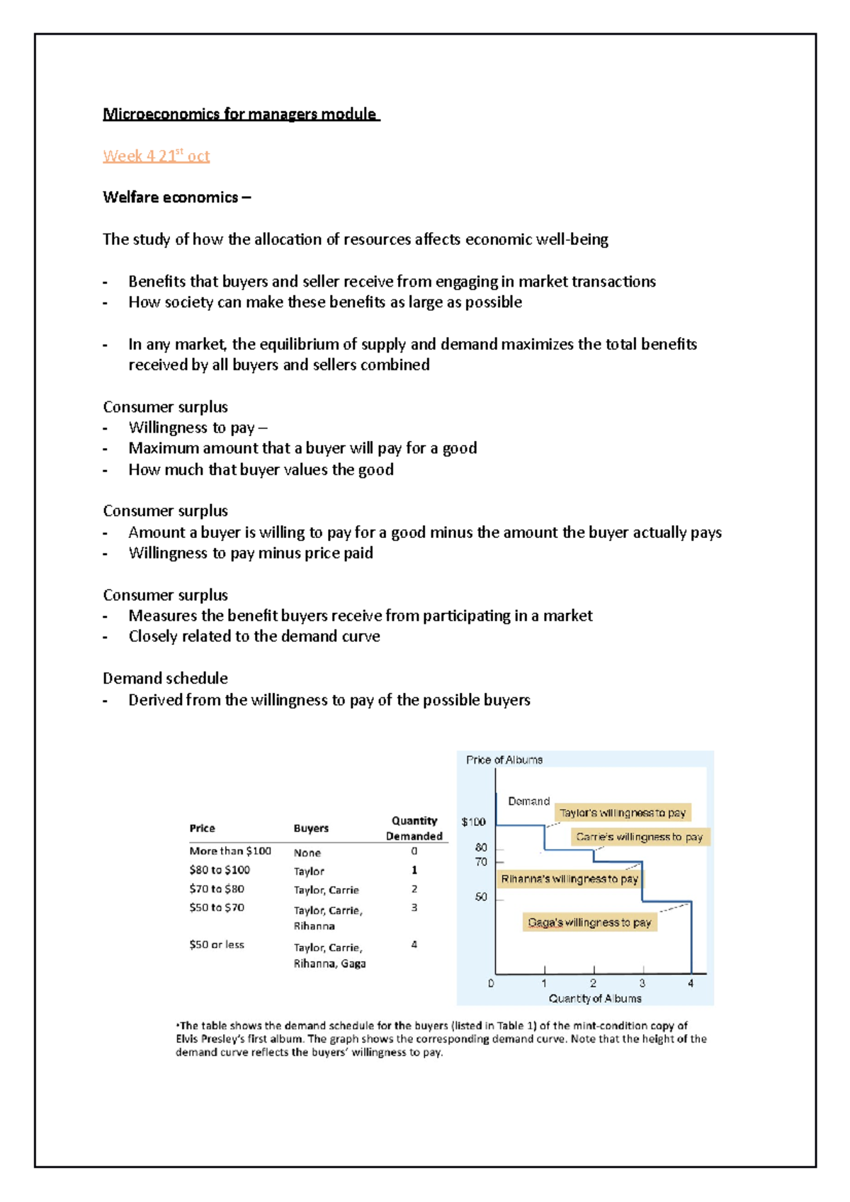 Microeconomics for managers module 2 - Week 6 lecture – 4 th November ...