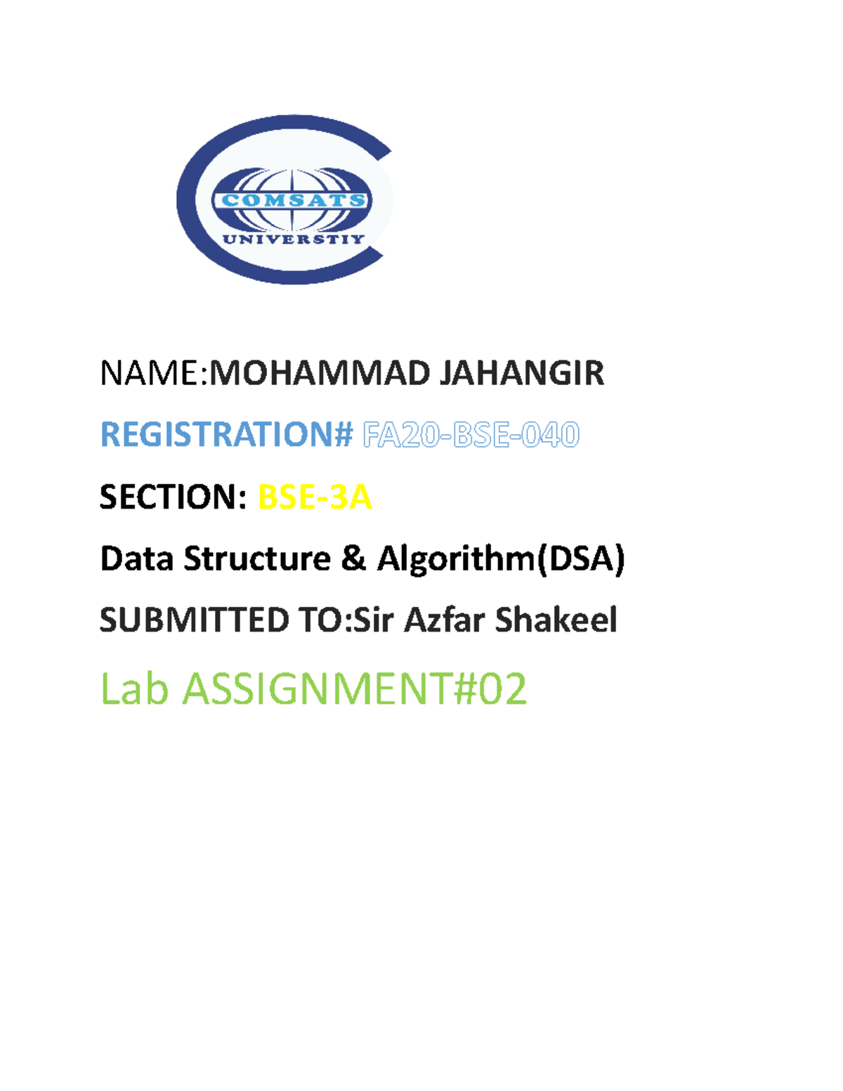 Data structure and algorithm assignment 02 - Algorithms and Data ...