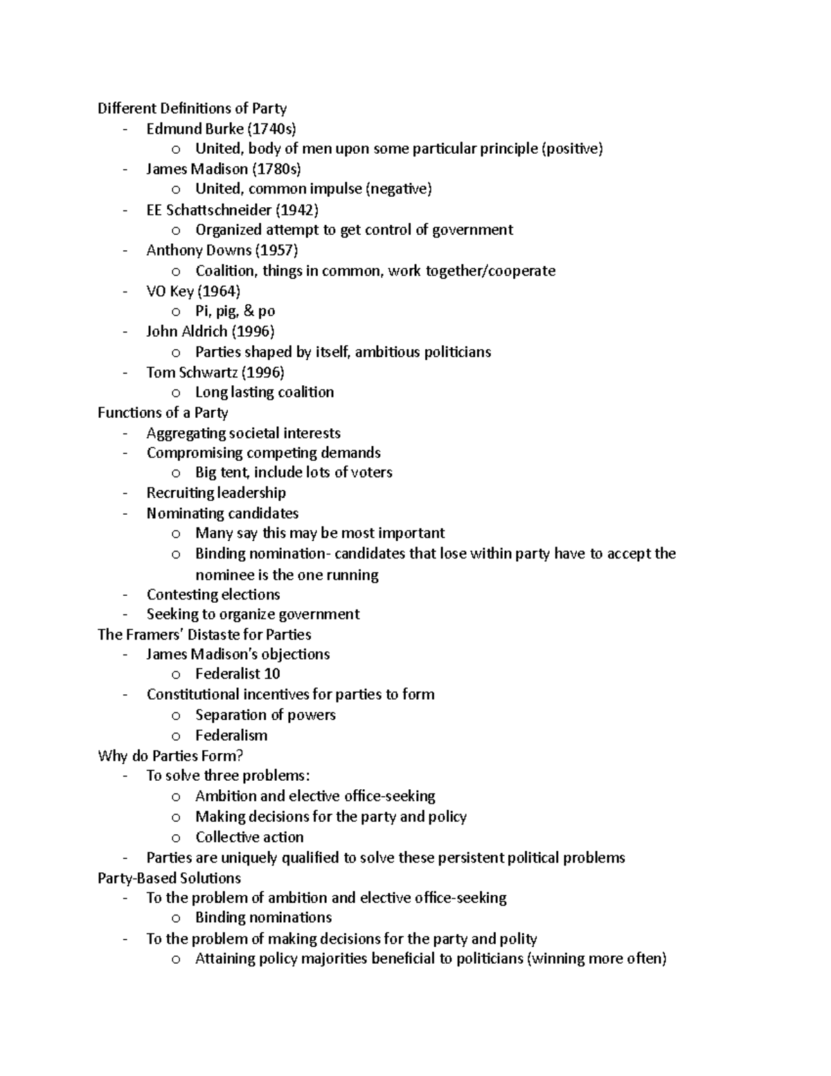 Political Parties & Interest Groups - Different Definitions of Party ...