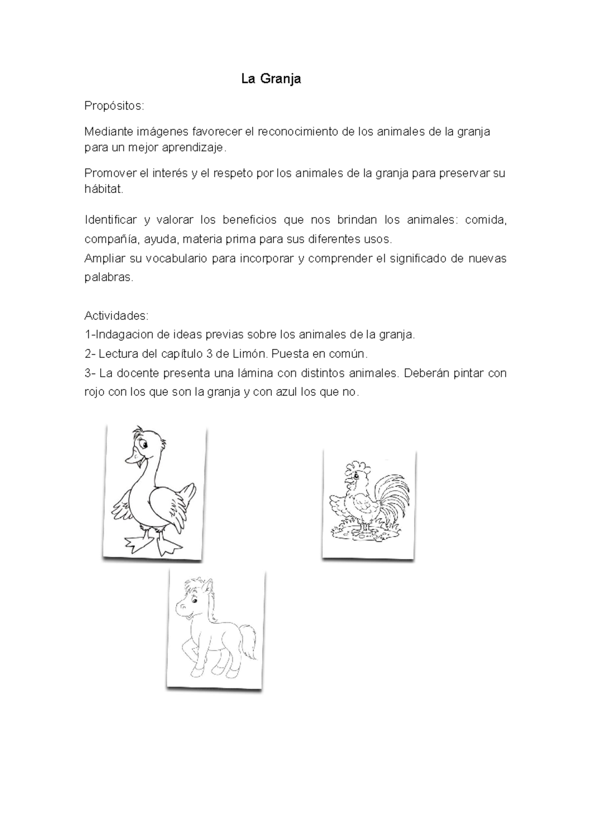 La Granja. Actividades para leer y comprender - La Granja Propósitos ...
