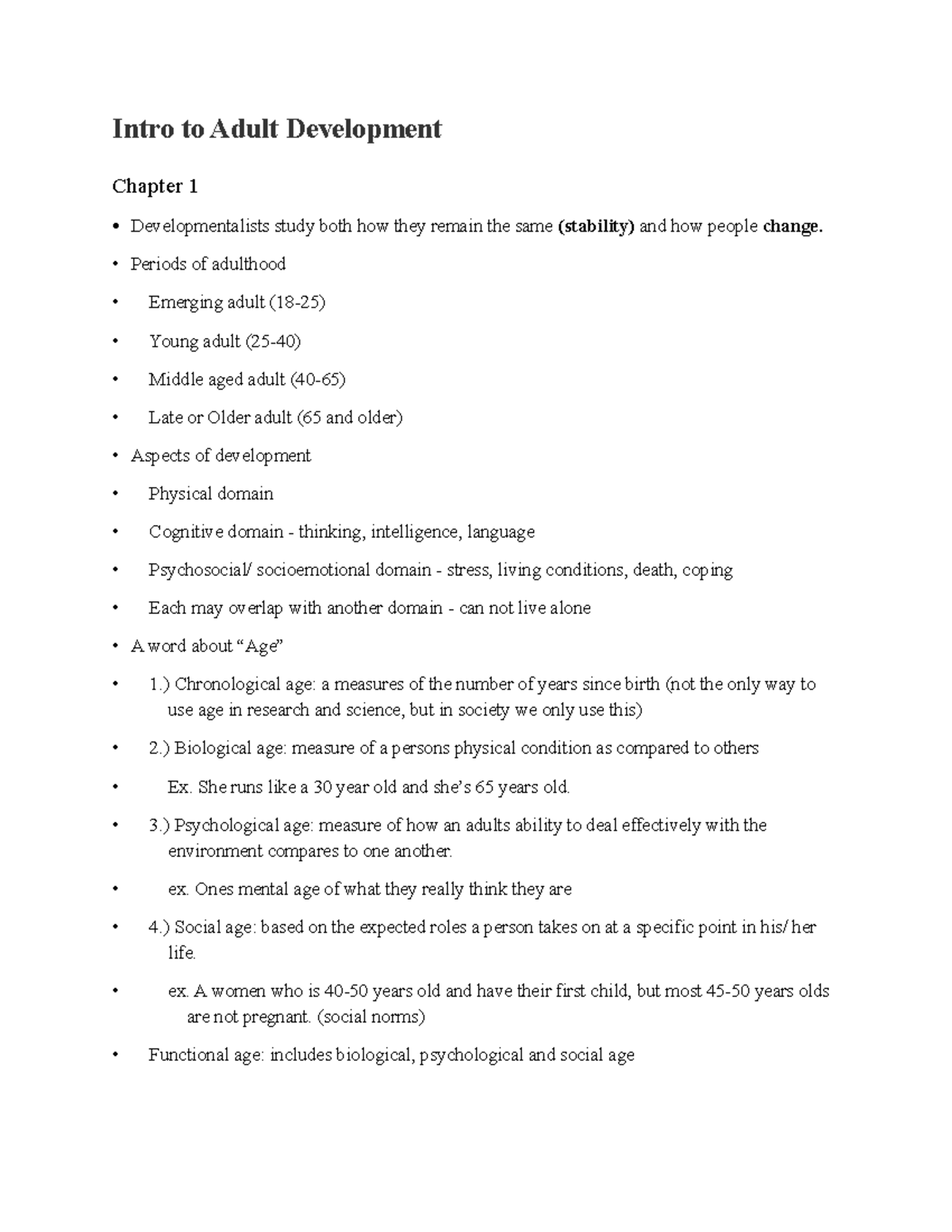 Intro to Adult Development - Periods of adulthood Emerging adult Young ...