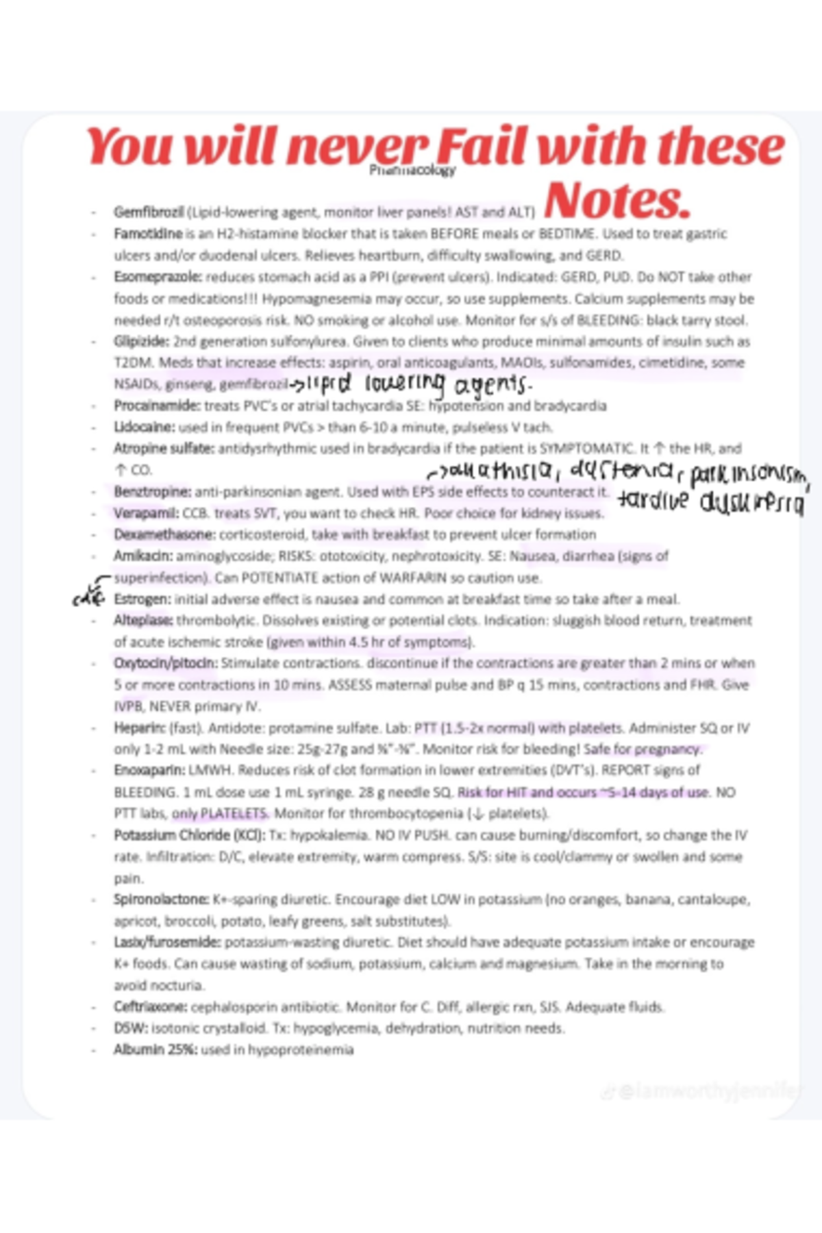 Notes for US exam - You will never Fail with these Pharmacology ...