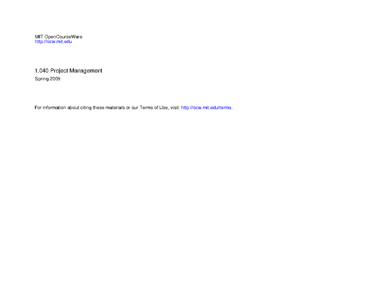 Capital Program Management - ####### MIT OpenCourseWare ####### ocw.mit ...