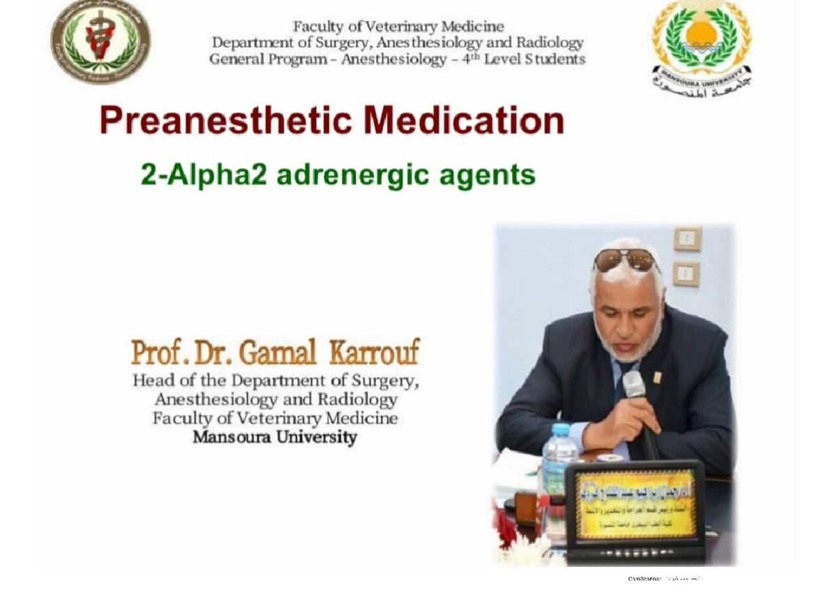 Preanesthetic medication 2 - Internal Medicine - Studocu