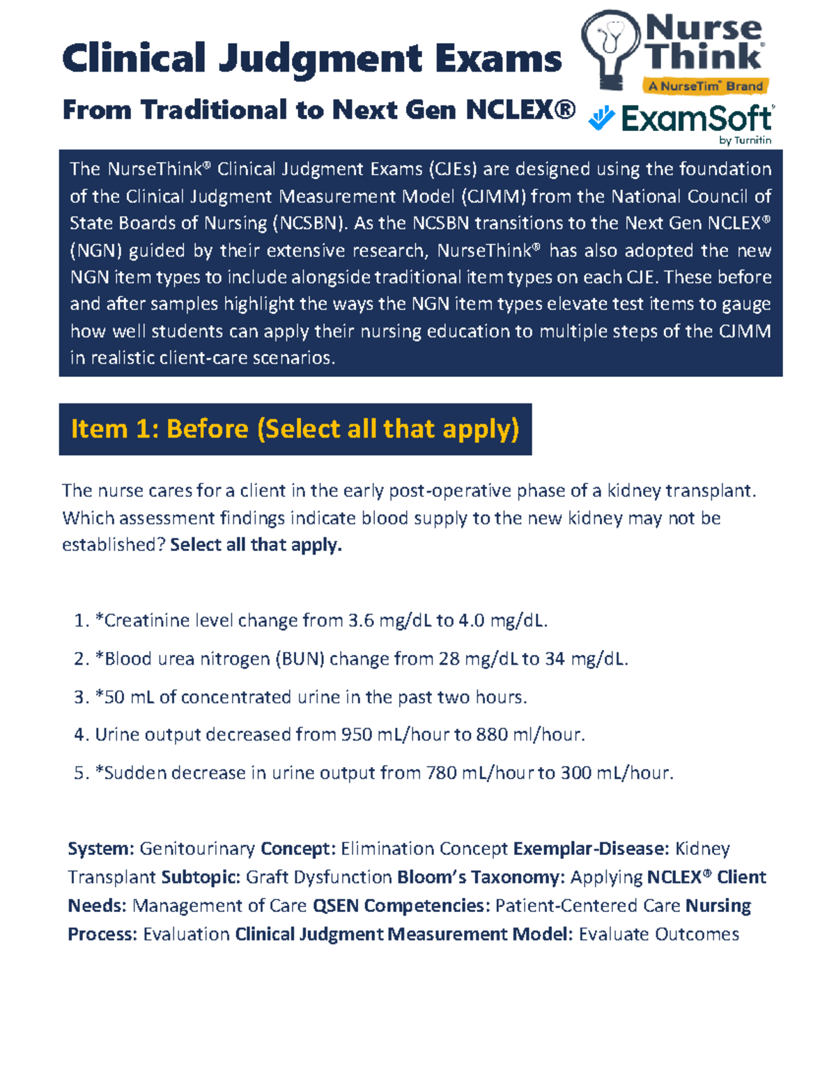Nurse Think Exam Soft exam samples before and after - The nurse cares ...