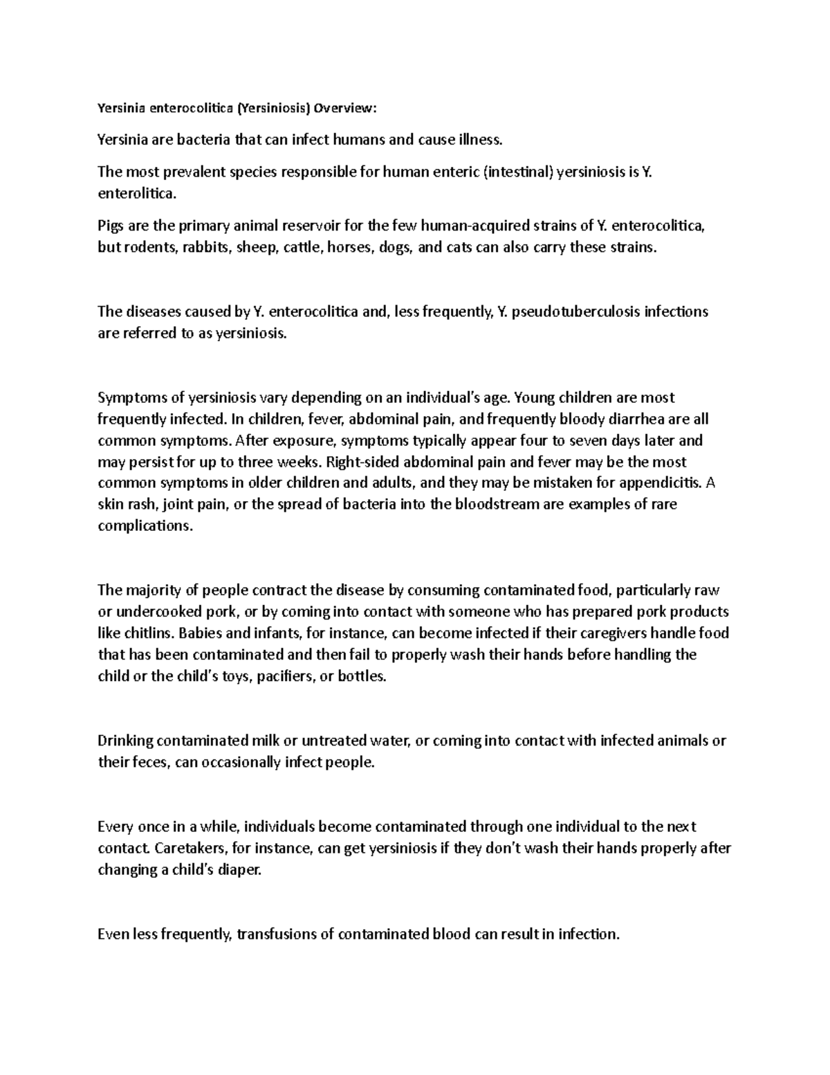 Yersinia infectikons - Plagues: Bacterial Infections - Yersinia ...