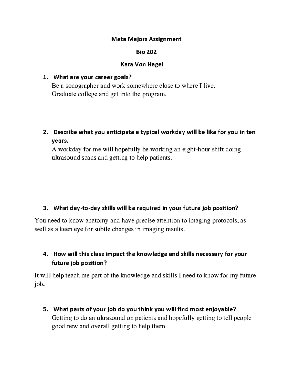 Meta Majors Assignment Bio 202 - Meta Majors Assignment Bio 202 Kara ...