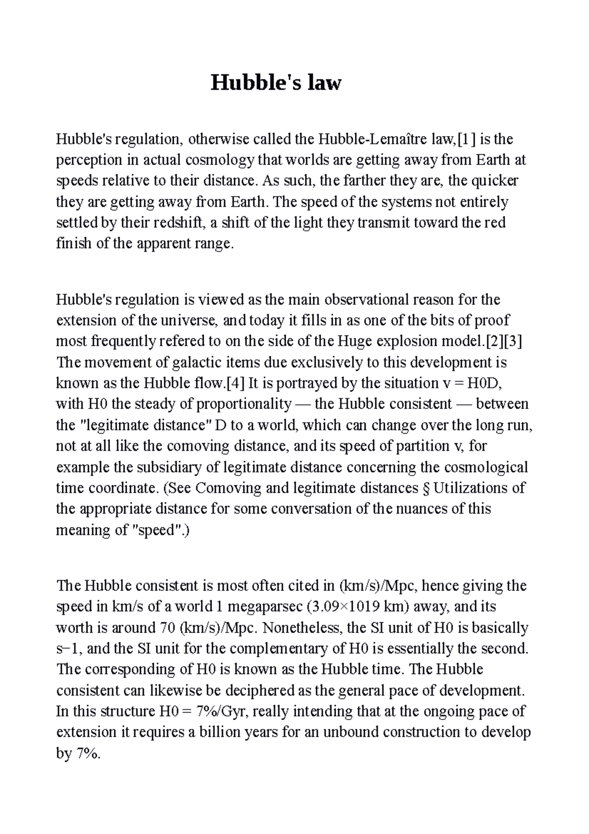 Hubble's law - Ifah - Hubble's law Hubble's regulation, otherwise ...