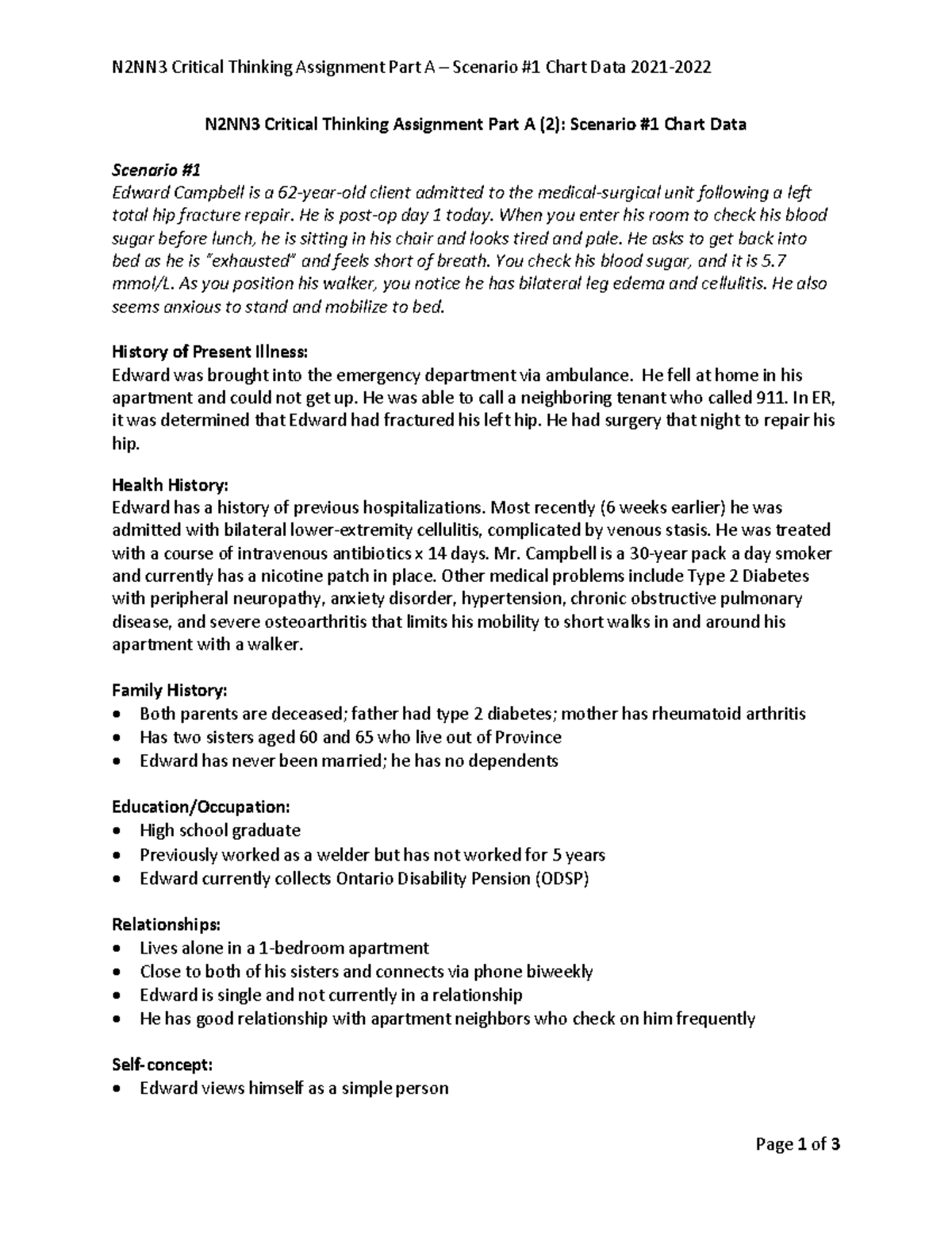 Critical Thinking Part A Chart Data ppbl - N2NN3 Critical Thinking ...
