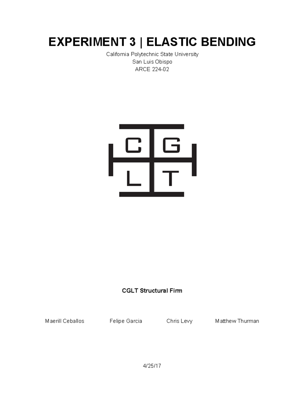 Lab 3 Elastic Bending - EXPERIMENT 3 | ELASTIC BENDING California ...