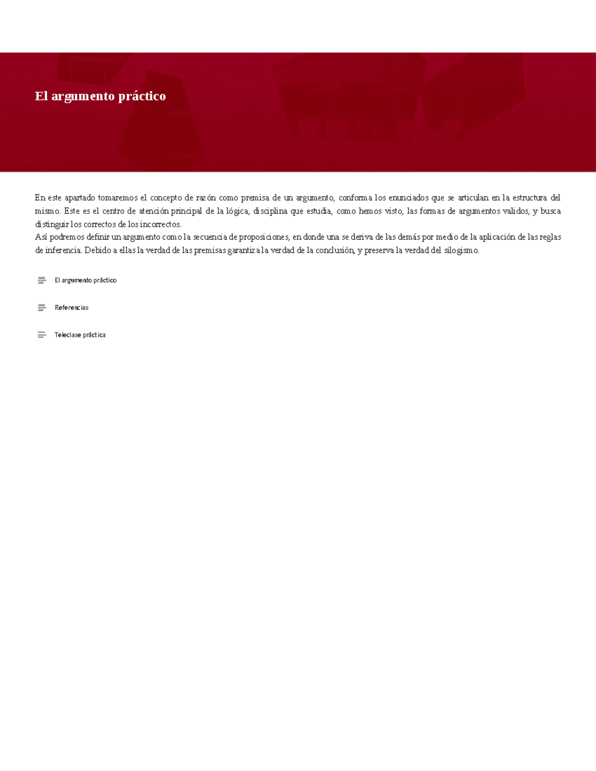 El argumento práctico - modlo - En este apartado tomaremos el concepto ...