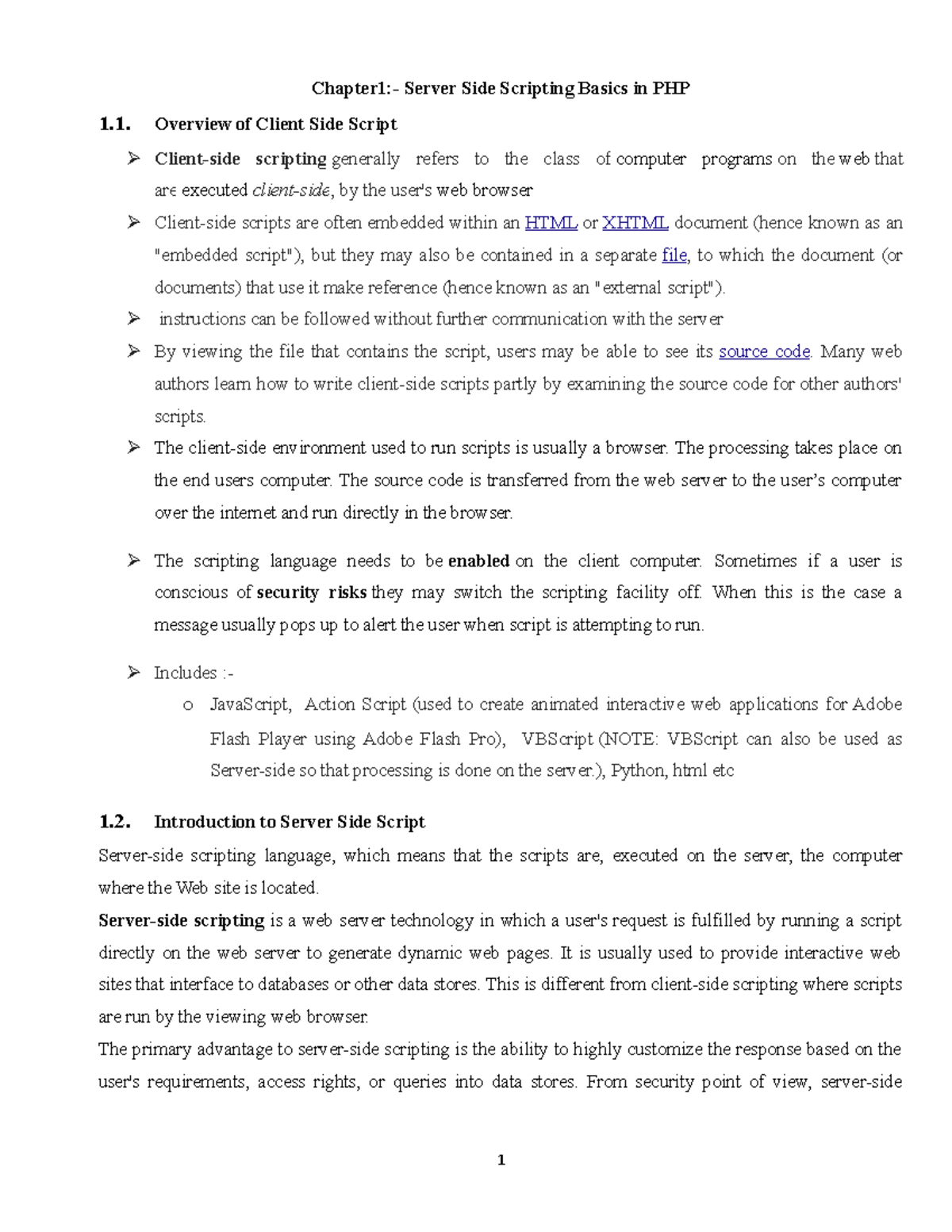 Chapter 1 final Edited - dfv - Chapter1:- Server Side Scripting Basics ...