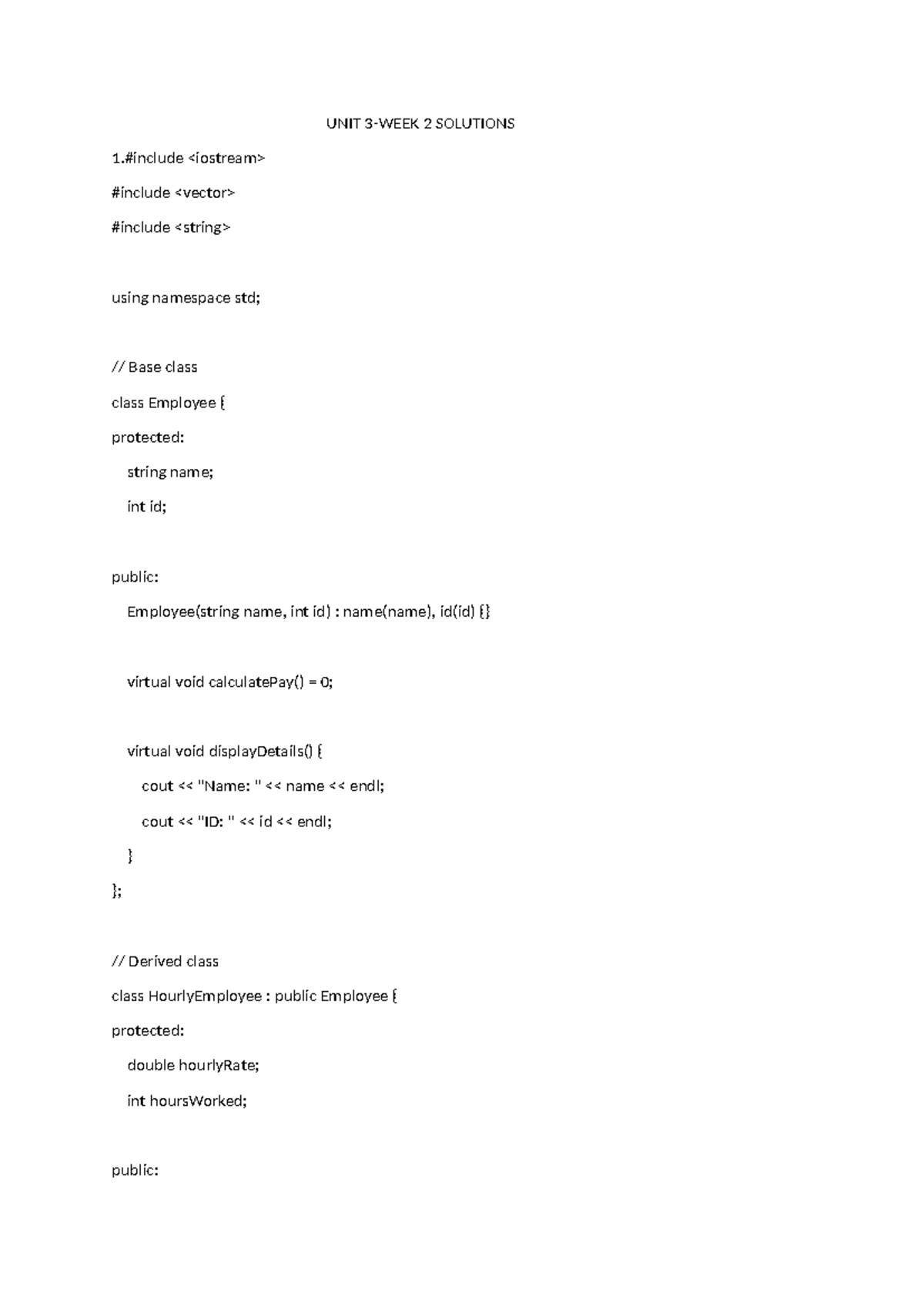 Unit 2 Lab programs - oodp week 2 answers - UNIT 3-WEEK 2 SOLUTIONS 1.# ...
