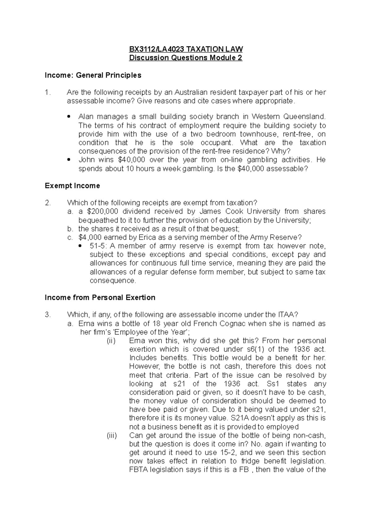 TUT 2 WEEK 3 - Tutorial 2 - BX3112/LA4023 TAXATION LAW Discussion ...