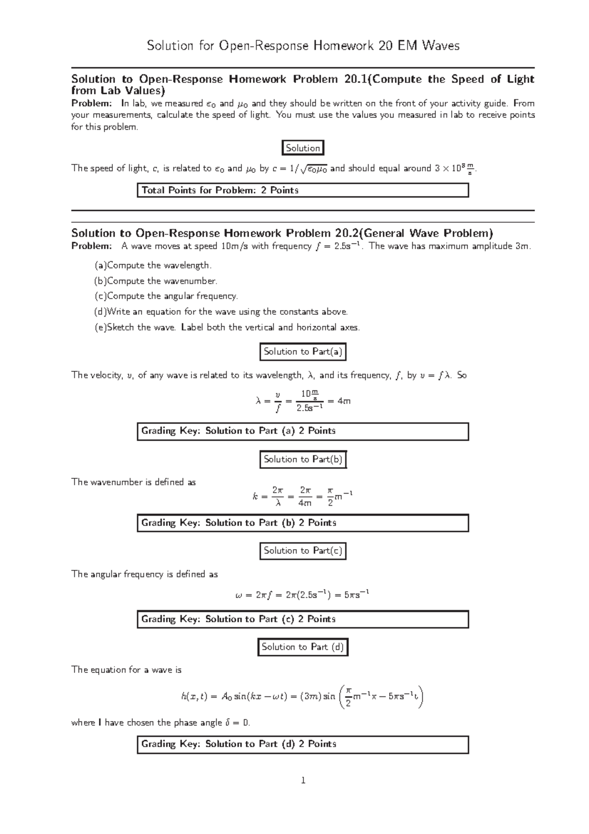 Solution OR Hwk (20) - Open Response HW - Solution for Open-Response ...