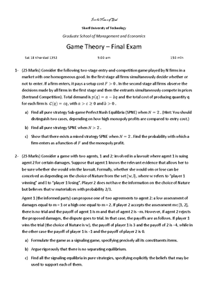 Lec1-2013 - What is game theory - Algorithmic Game Theory and ...