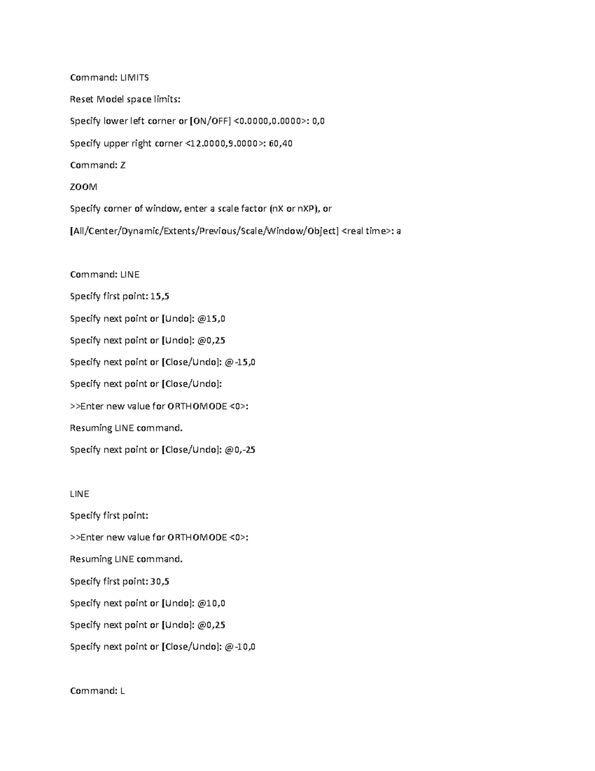 Document (3) - ... - Command: LIMITS Reset Model space limits: Specify ...