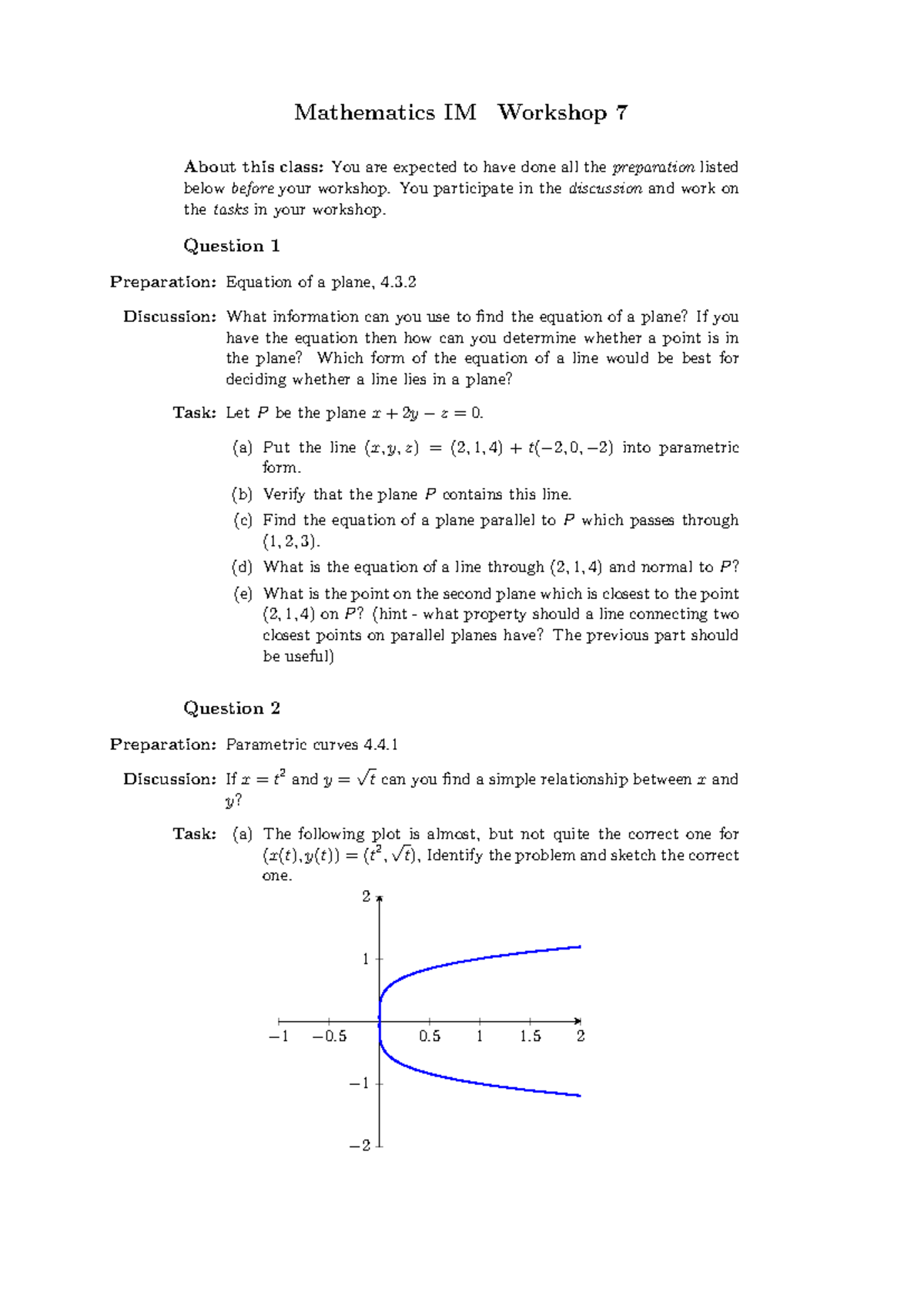 IM Workshop 7 q - maths - Mathematics IM Workshop 7 About this class ...