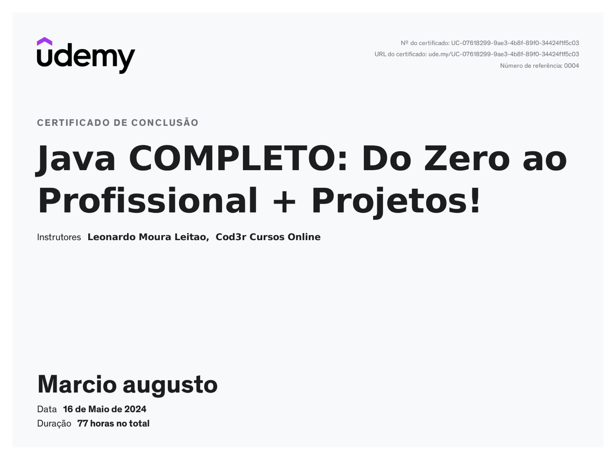 Certificado-java - Resumo desenvolvimento web com html, css e ...