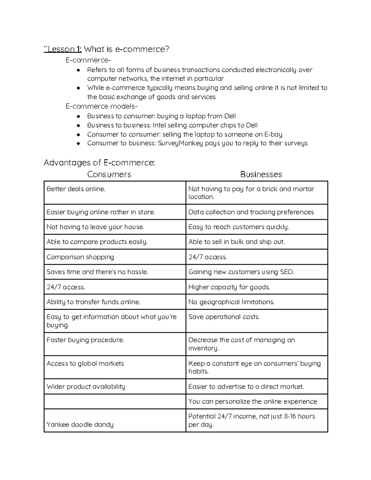 Untitled document-3-2 - ``Lesson 1: What is e-commerce? E-commerce ...