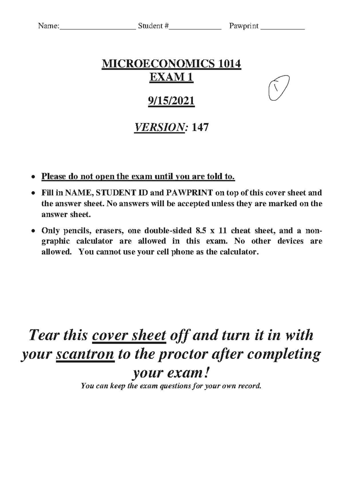 2021 FS21 Exam 1 - selected explanation 2 - Name ...