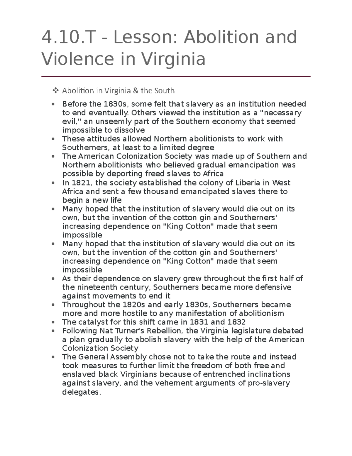Abolition and Violence in Virginia copy - 4.10 - Lesson: Abolition and ...