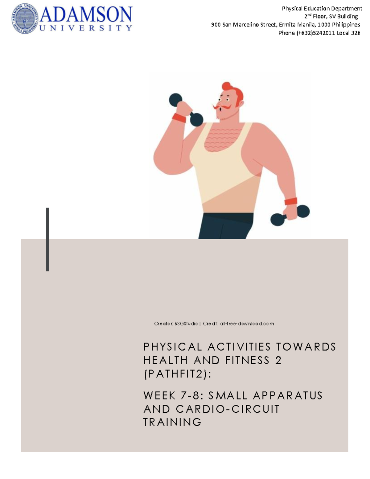 PE 2 Module (Week 7-8) Small Apparatus and Cardio Circuit Training - 2 ...