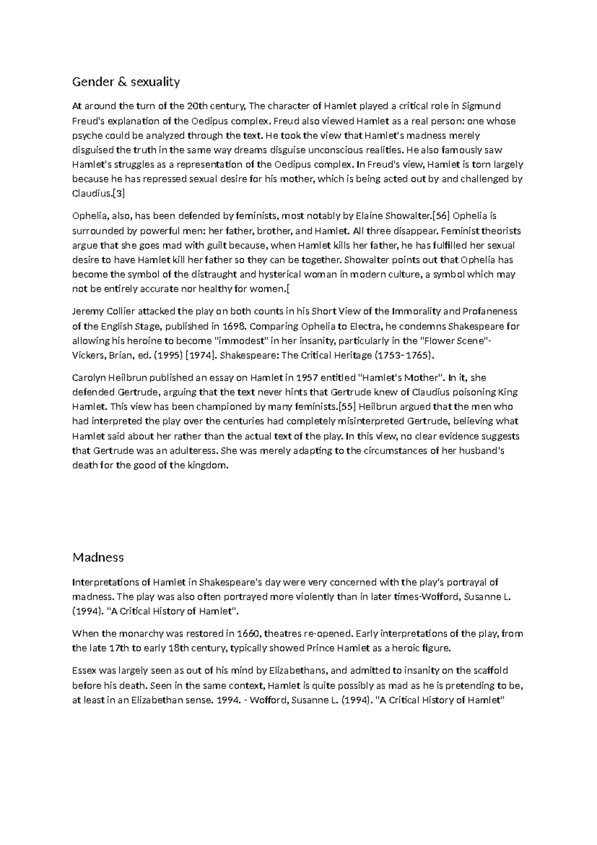 Critics interpretations hamlet - Gender & sexuality At around the turn ...