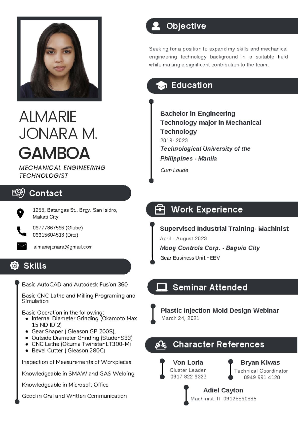 Gamboa, Almarie Jonara M. Resume - Education Seeking for a position to ...