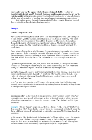 Ordinary- Civil- Action - It aims to enforce or protect a legal right ...