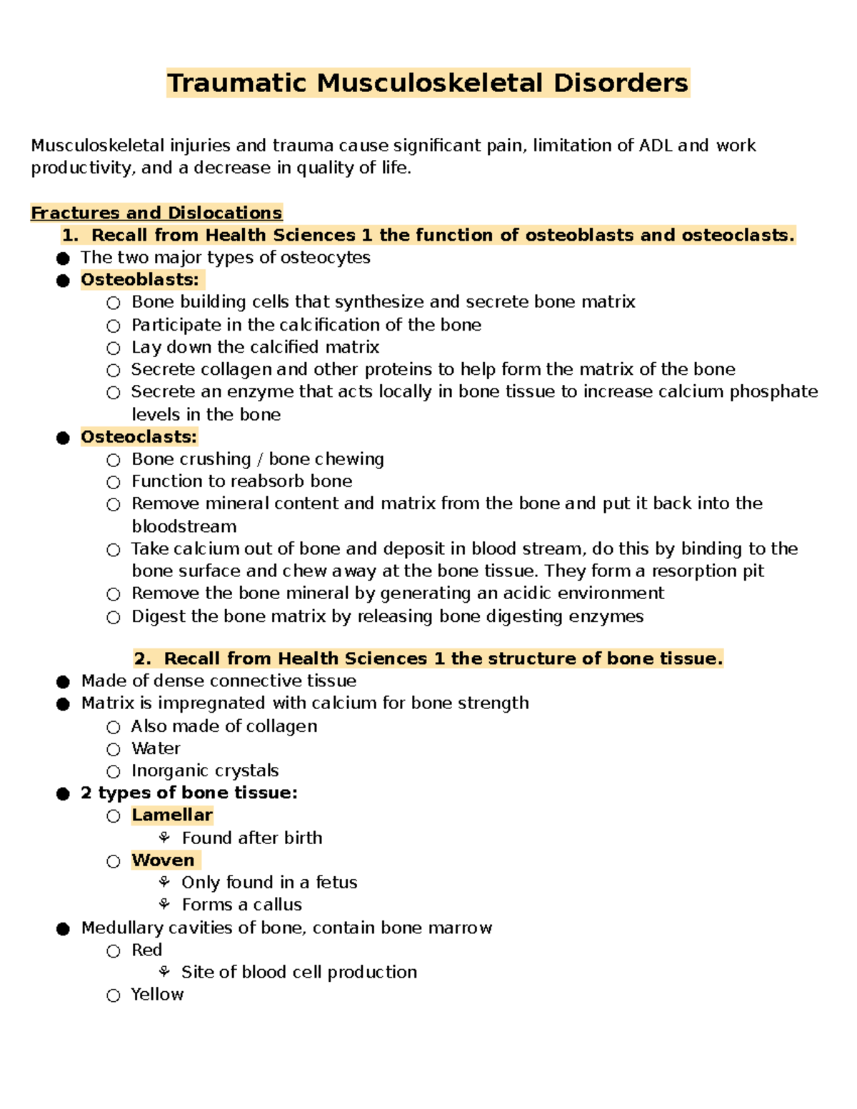 Traumatic Musculoskeletal Disorders - Traumatic Musculoskeletal ...