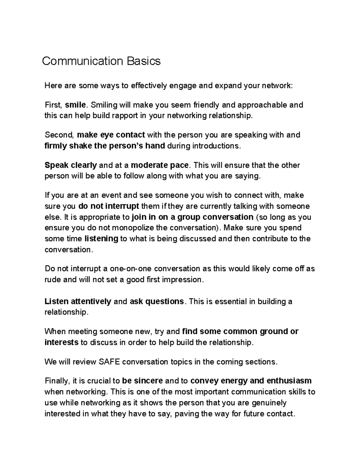 Communication Basics - ........... - Communication Basics Here are some ...