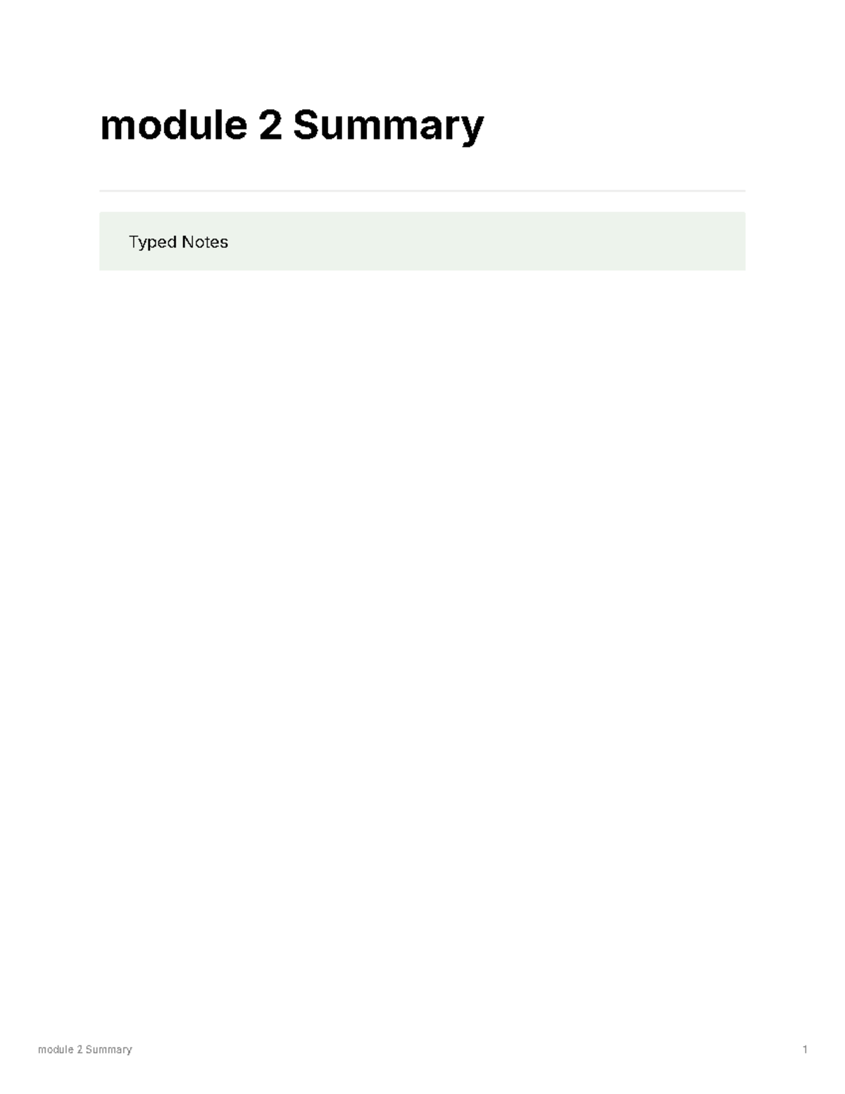 module 2 Summary - module 2 Summary Typed Notes lecture 1/ online ...