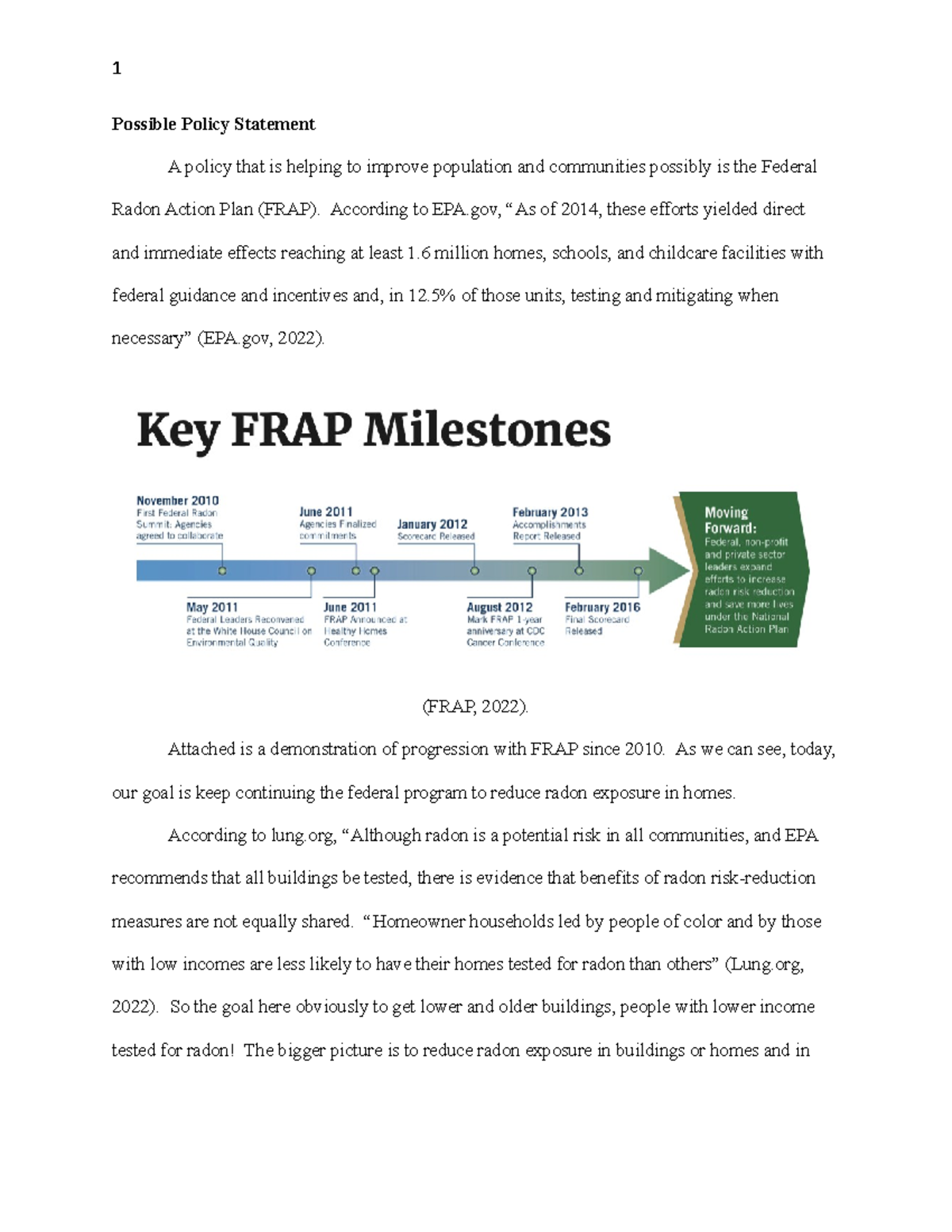 5-1 Discussion - 1 Possible Policy Statement A policy that is helping ...