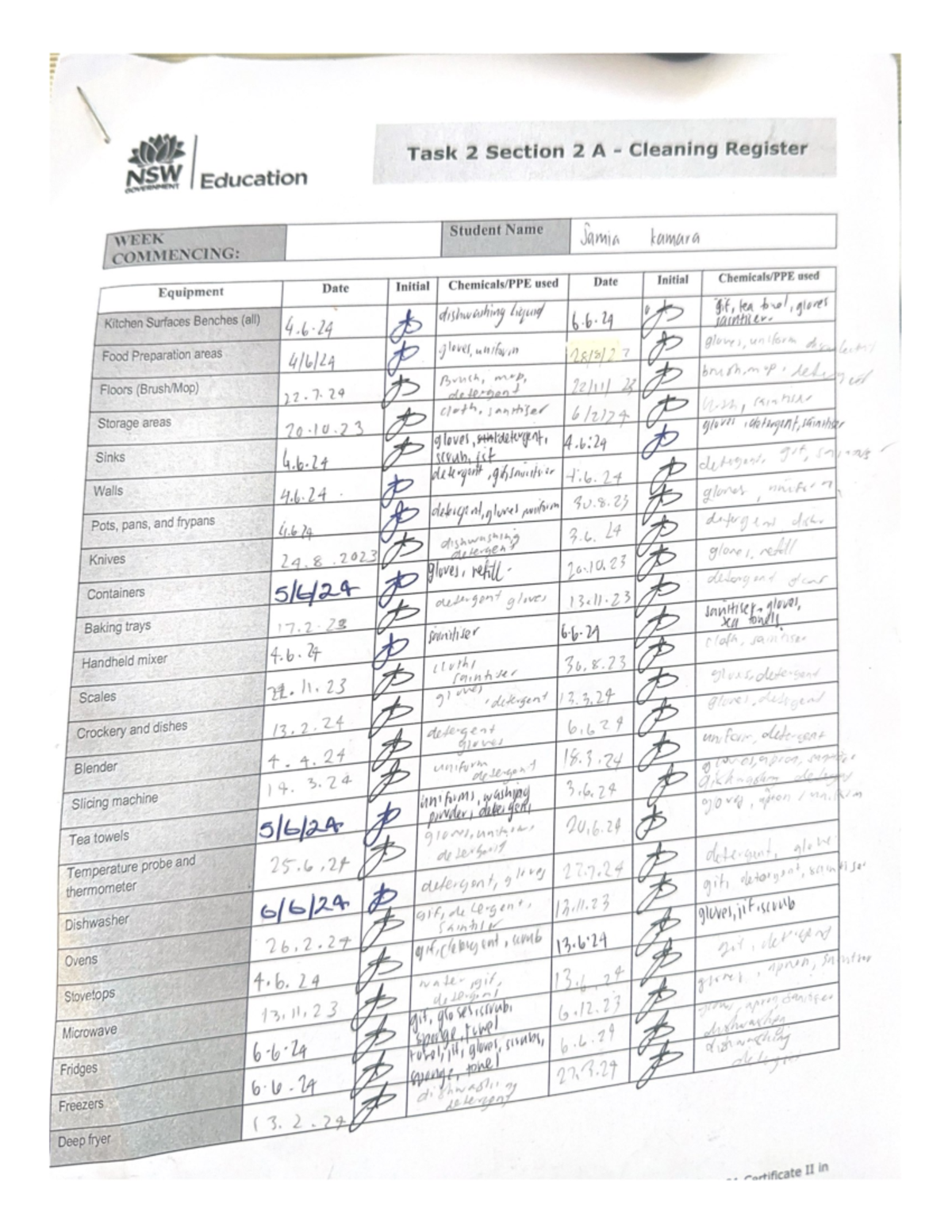 Education - Hujiii - Task 2 Section 2A Cleaning Register NSW Education ...