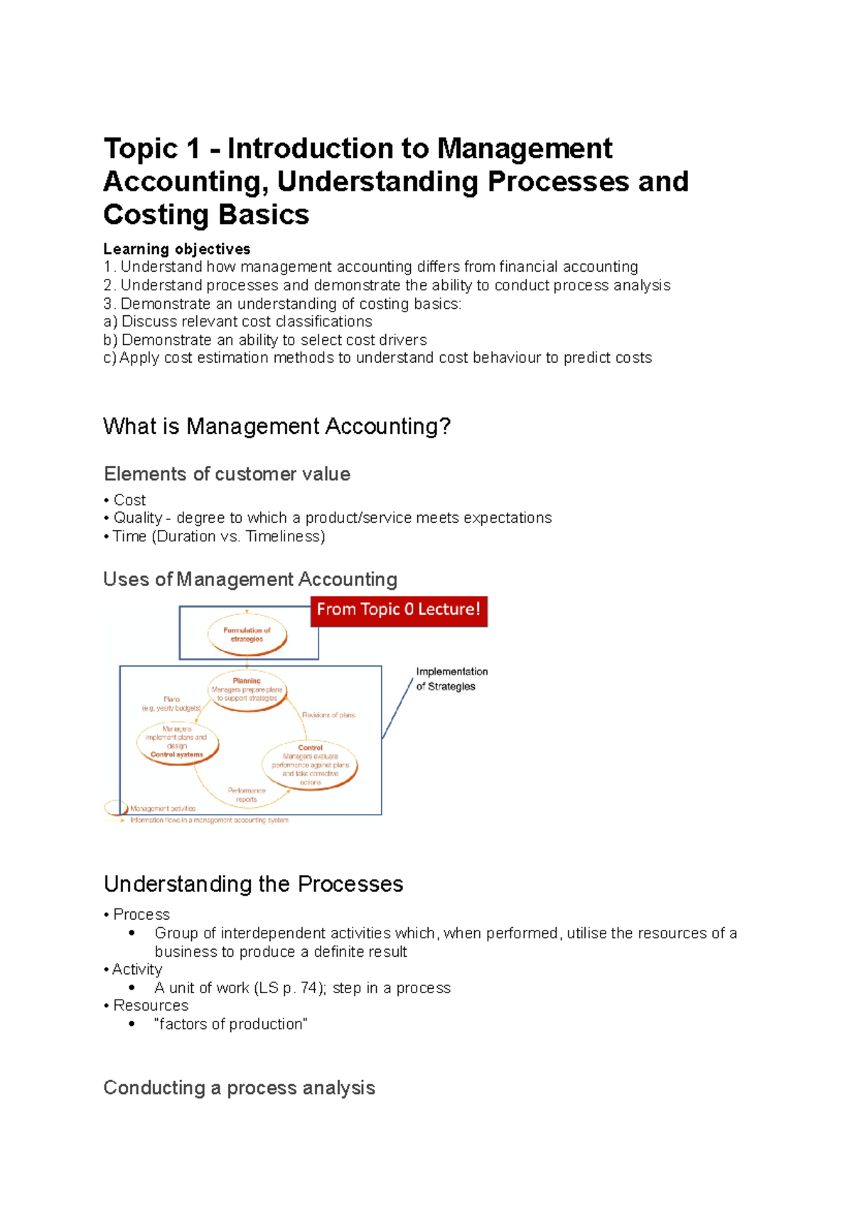 ACCT2522 Topic 1 Notes - Topic 1 - Introduction to Management ...