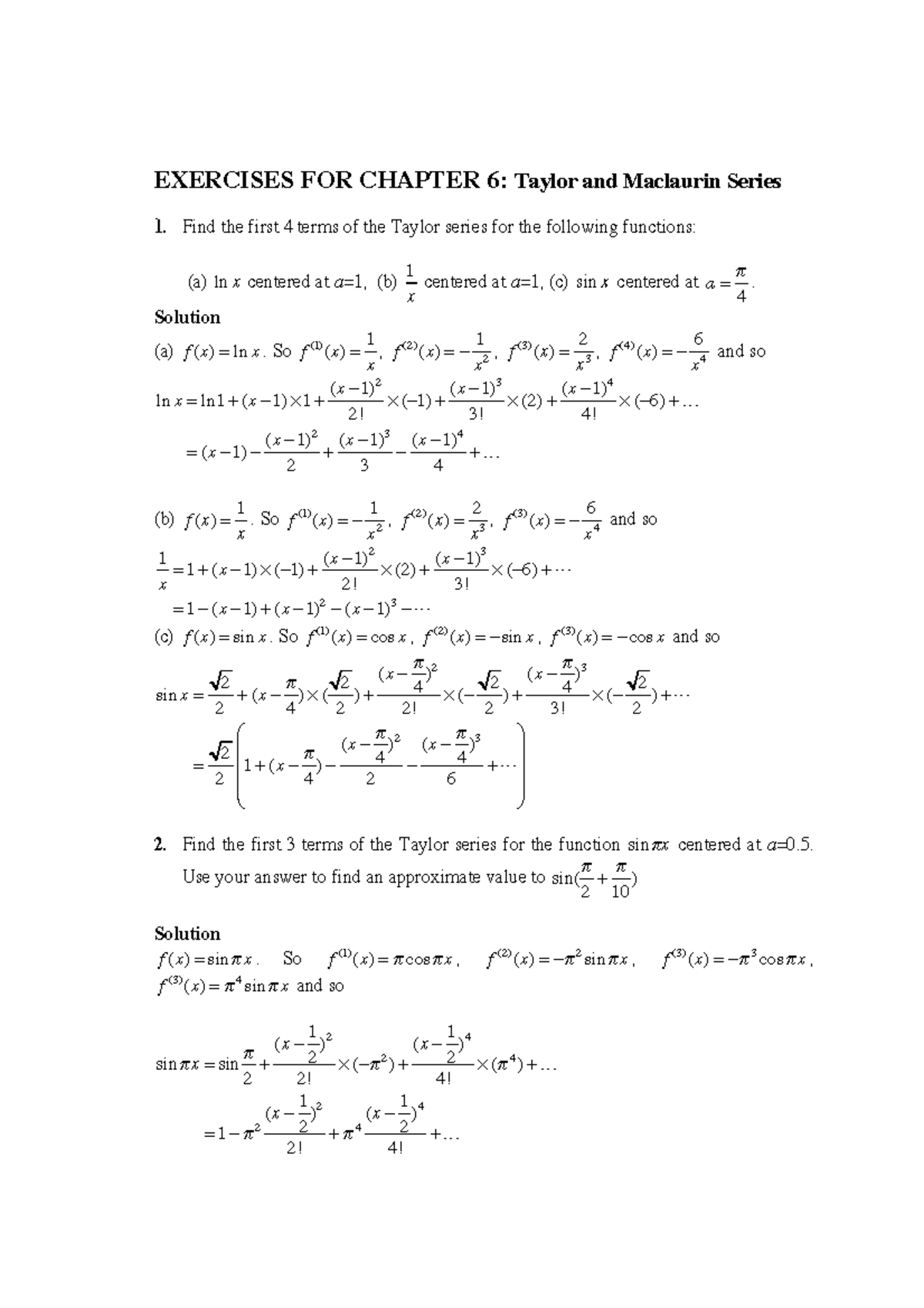 Taylor series - Evaluate the determinant of a square matrix using ...