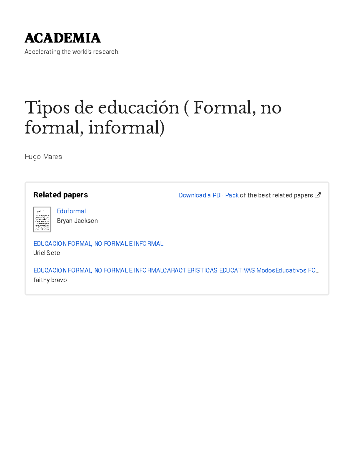 Tipos de Educacion Formal no formal informal-with-cover-page-v2 ...