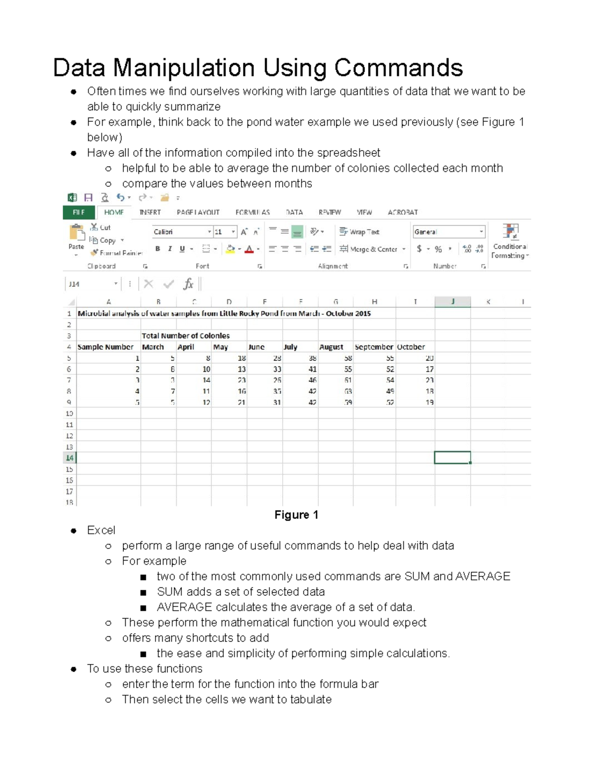 Data Entry and Analysis Pt. 1.4 - Data Manipulation Using Commands ...