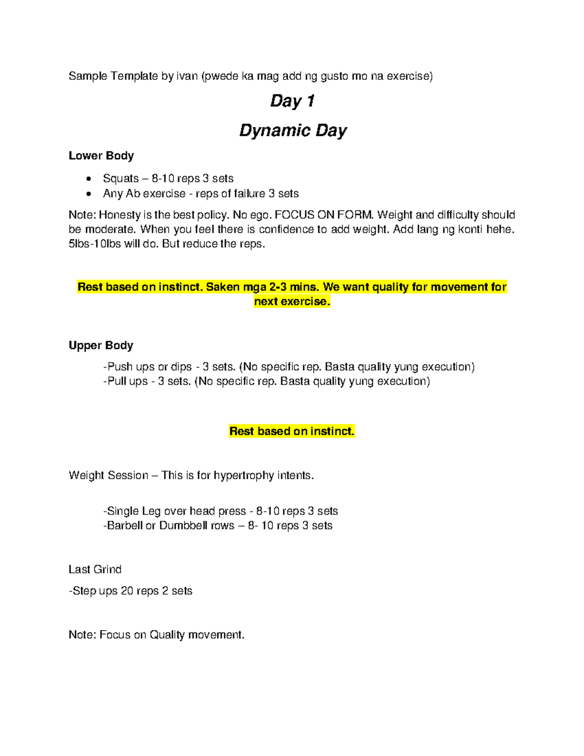 Sample Template by ivan for Madam Marj Sample Template by vain for ...