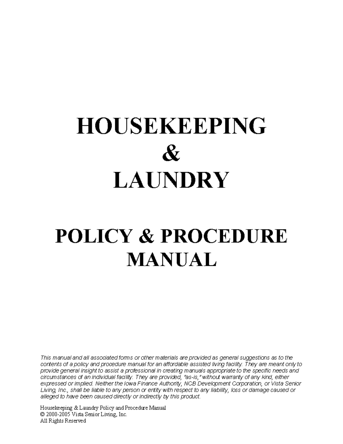 19422164-Housekeeping-Manual - HOUSEKEEPING & LAUNDRY POLICY ...