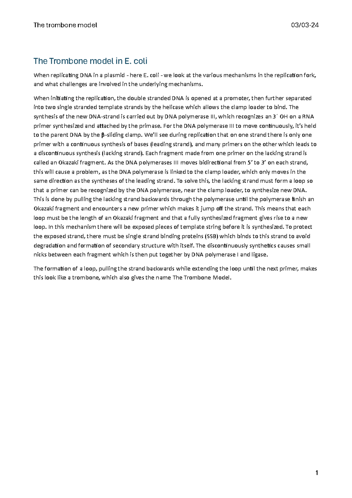 Mol Bio-Aflevering-1 - The trombone model 03/03- 24 1 The Trombone ...