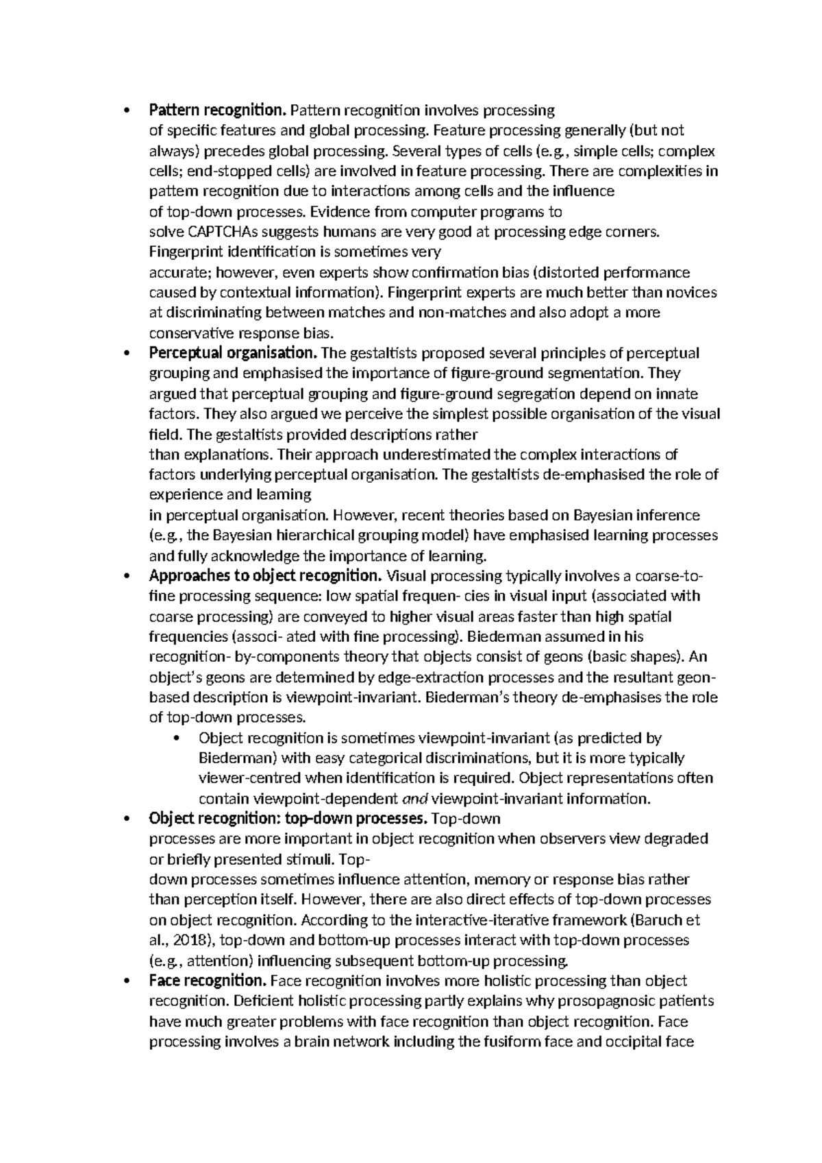 236 readings - Summary Cognition And Perception - Pattern recognition ...