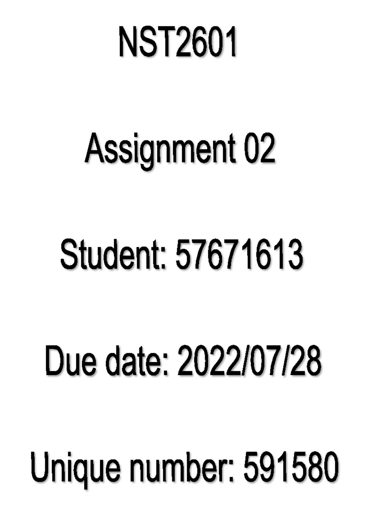 NST2601 Assignment 02 Mandatory Assignment 02 - Question 1 ...