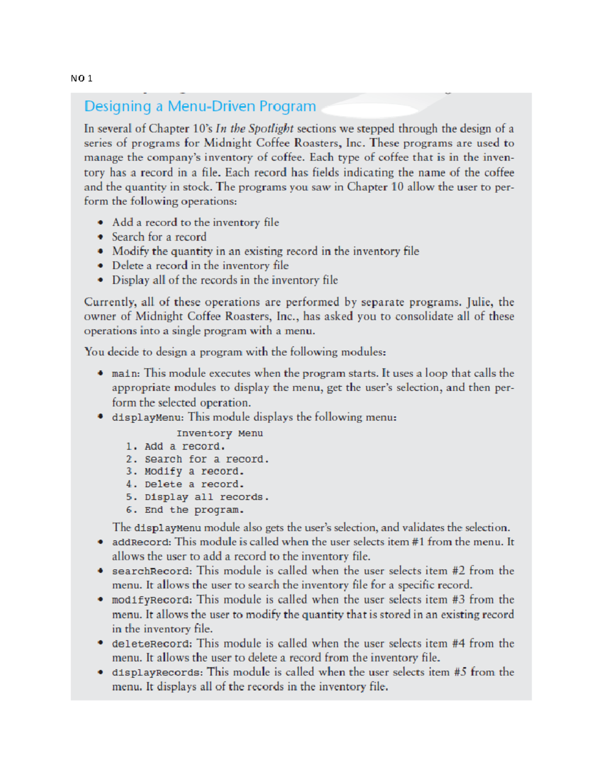 Latihan Menu Driven - PDM - NO 1 Designing a Program In several of ...